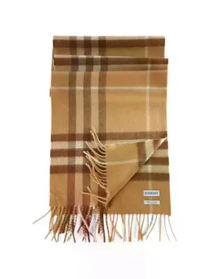 Burberry Check Fringed Scarf - Brown