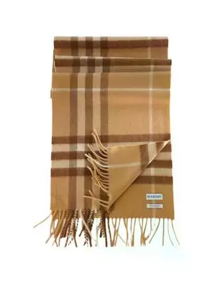 Burberry Check Fringed Scarf - Brown