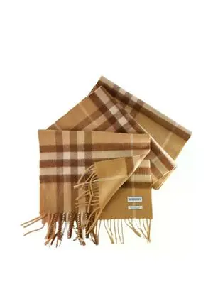 Burberry Check Fringed Scarf - Brown