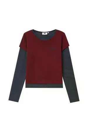 CHOCOOLATE Layered-effect Striped T-shirt - Red