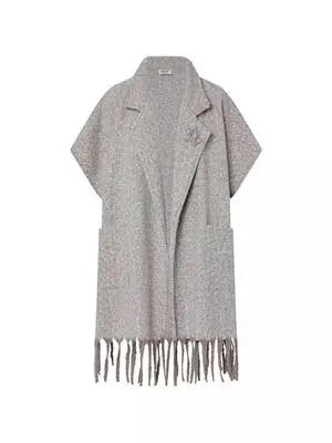 Liu Jo Long Jacquard Poncho - Neutrals