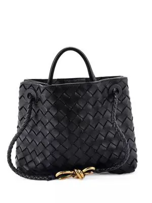 Bottega Veneta Andiamo Top Handle Bag Intrecciato Nappa Small Satchel - Black