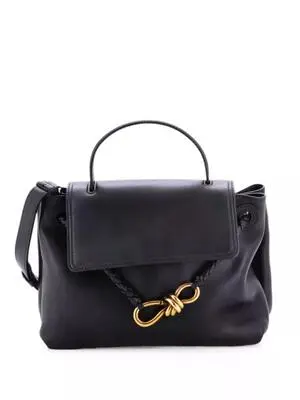 Bottega Veneta Ciao Ciao Top Handle Bag Leather With Intrecciato Detail Small Satchel - Black