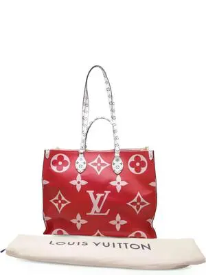 LOUIS VUITTON Louis Vuitton Monogram Giant OnTheGo GM Tote Bag Red