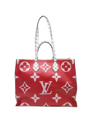 LOUIS VUITTON Monogram Giant Onthego Gm Tote Bag - Red