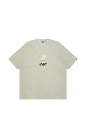 AAPE BY *A BATHING APE Moonface-print T-shirt - Grey