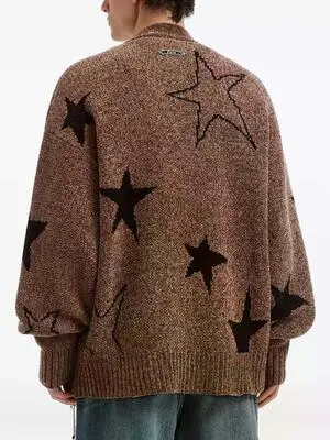 FIVE CM Star Intarsia Zip-up Cardigan