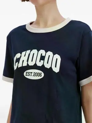 CHOCOOLATE Logo-print Ringer T-shirt