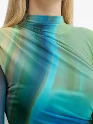 Desigual Ruched Mesh Mini Dress