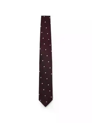 LARDINI Polka-dot Silk Tie - Red