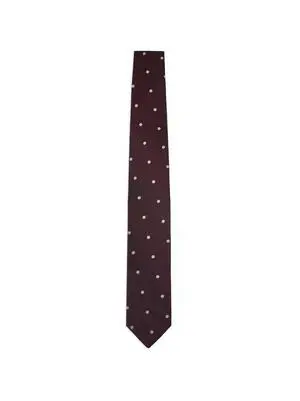 LARDINI Lardini Polka-Dot Silk Neck Tie Red