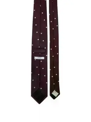 LARDINI Polka-dot Silk Neck Tie - Red