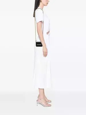 Balenciaga 2000-2026 Mini Grained Calfskin Logo Cash Wallet On Chain Crossbody Bag - Black