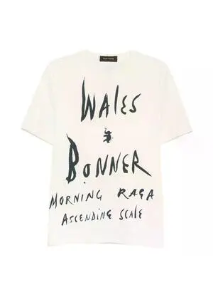 WALES BONNER Logo-print T-shirt - Neutrals