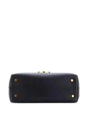 Celine Nino Top Handle Bag Leather Medium Satchel - Black