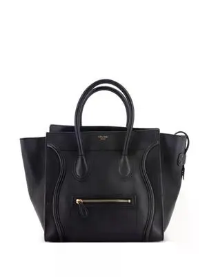Celine Luggage Bag Smooth Leather Mini Tote - Black