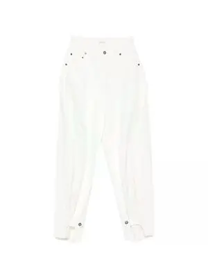 LAMRONS Cotton Pleated Jeans With Button Cuffs