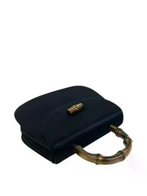 Gucci 2000-2015 Mini Satin Bamboo Night Satchel - Black