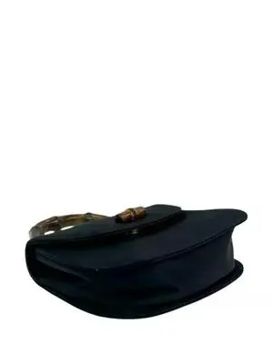 Gucci 2000-2015 Mini Satin Bamboo Night Satchel - Black