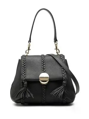 Chloé 2023 Small Grained Calfskin Penelope Soft Satchel - Black
