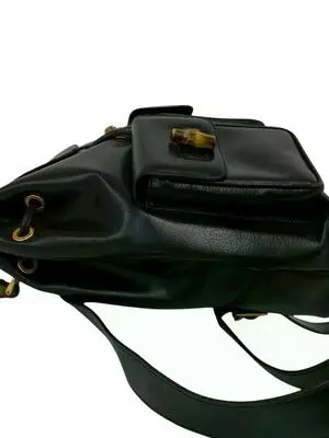 Gucci 20th Century Calfskin Bamboo Drawstring Backpack