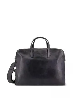 Orciani Pebbled-leather Laptop Bag - Black