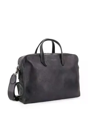 Orciani Pebbled-leather Laptop Bag