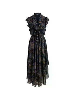 Ralph Lauren Floral-print Asymmetric Dress - Blue
