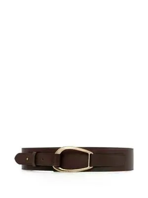 TWINSET Leather Sash Belt With Maxi Buckle - Brown