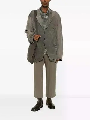 ZIGGY CHEN Pinstripe-pattern Single-breasted Jacket - Grey