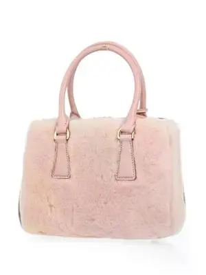 Prada 1990-2000s Mini Galleria Shearling Tote Bag - Pink