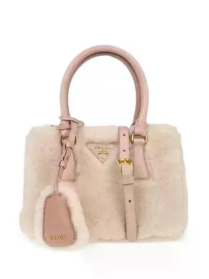 Prada 1990-2000s Mini Galleria Shearling Tote Bag - Pink