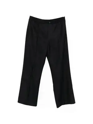 SPINA Pinstripe Wide-leg Trousers - Black