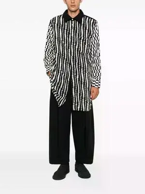 Comme Des Garçons Abstract-print Long-line Shirt