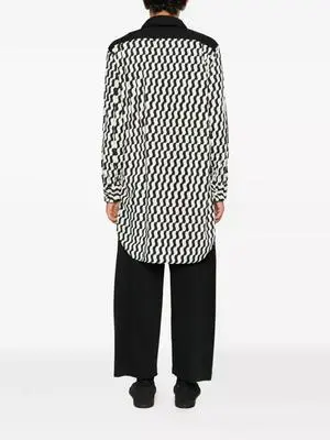 Comme Des Garçons Abstract-print Long-line Shirt