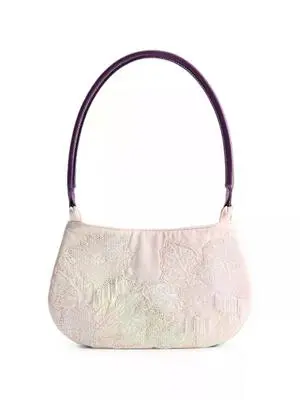 Shanghai Tang Lune Bead-embellished Shoulder Bag - White