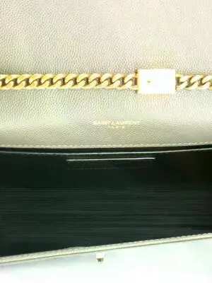 Saint Laurent Classic Monogram Grainy Leather Small Crossbody Bag