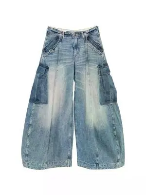 R13 Wide Leg Two-tone Cargo Pants
