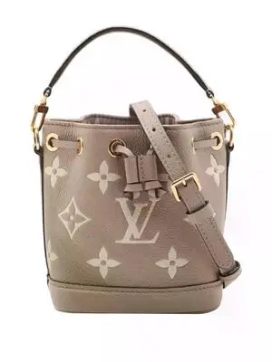 LOUIS VUITTON 2020-2026 Bicolor Monogram Empreinte Nano Noe Bucket Bag - Brown
