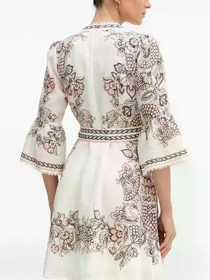 Hale Bob Maxwell Floral-print Belted Mini Dress