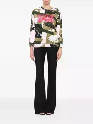 Kenzo Camouflage-print Logo-print Sweatshirt