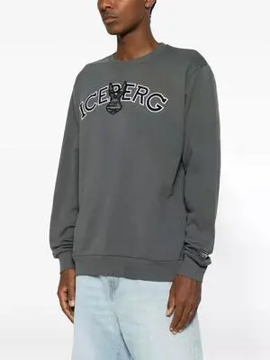 Iceberg Logo Embroidered Crewneck Sweatshirt