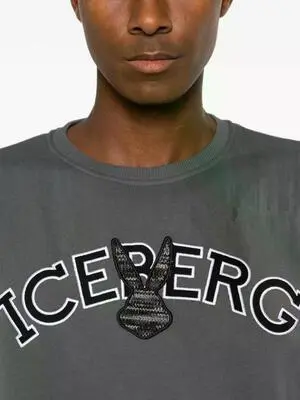 Iceberg Logo Embroidered Crewneck Sweatshirt