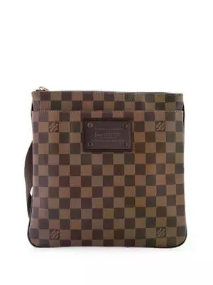 LOUIS VUITTON Brooklyn Pochette Plate Damier Crossbody Bag - Brown