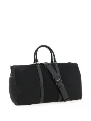 Kiton Leather-trim Weekend Duffel Bag - Black