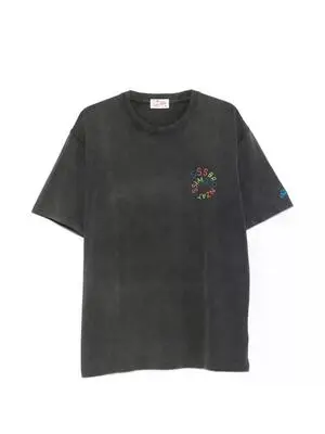 MC2 SAINT BARTH Logo-embroidered T-shirt - Grey