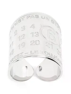 MAISON MARGIELA Tone Numeric Logo Cuff Bracelet - Silver