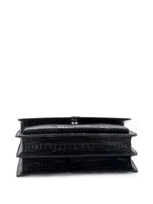 Saint Laurent Sunset Crocodile Embossed Leather Medium Crossbody Bag