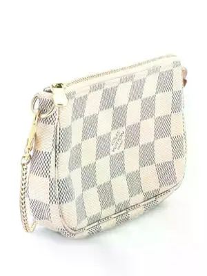 LOUIS VUITTON Pochette Accessoires Damier Mini Clutch Bag - White