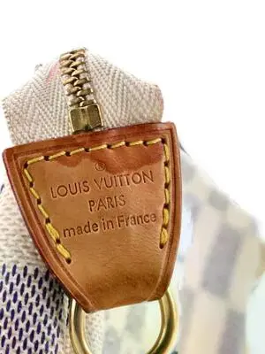 LOUIS VUITTON Pochette Accessoires Damier Mini Clutch Bag - White